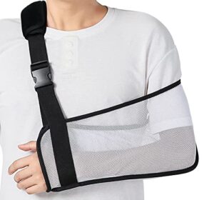 ledhlth mesh arm sling white for shower shoulder immobilizer brace support for broken shoulder elbow arm wrist injury men women teenagers adults left right