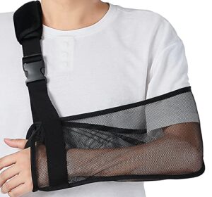 ledhlth mesh arm sling black for shower shoulder immobilizer brace support for broken shoulder elbow arm wrist injury men women teenagers adults left right