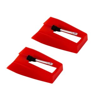 luter 2 pieces turntable needle turntable needles turntable stylus replacement sapphire diamond turntable vinyl turntable for vinyl turntable (red)