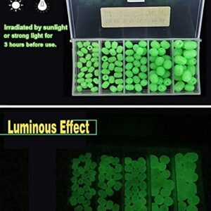 BLUERICE 100pcs Luminous Fishing Beads, Soft Plastic Fishing Bait Eggs Fishing Tackle Tools Fishing Luminous Balls for Saltwater Freshwater