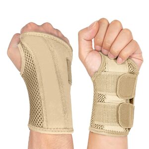 nucamper wrist brace carpal tunnel right left hand for men women, night wrist sleep supports splints arm stabilizer with compression sleeve adjustable straps,for tendonitis arthritis pain relief