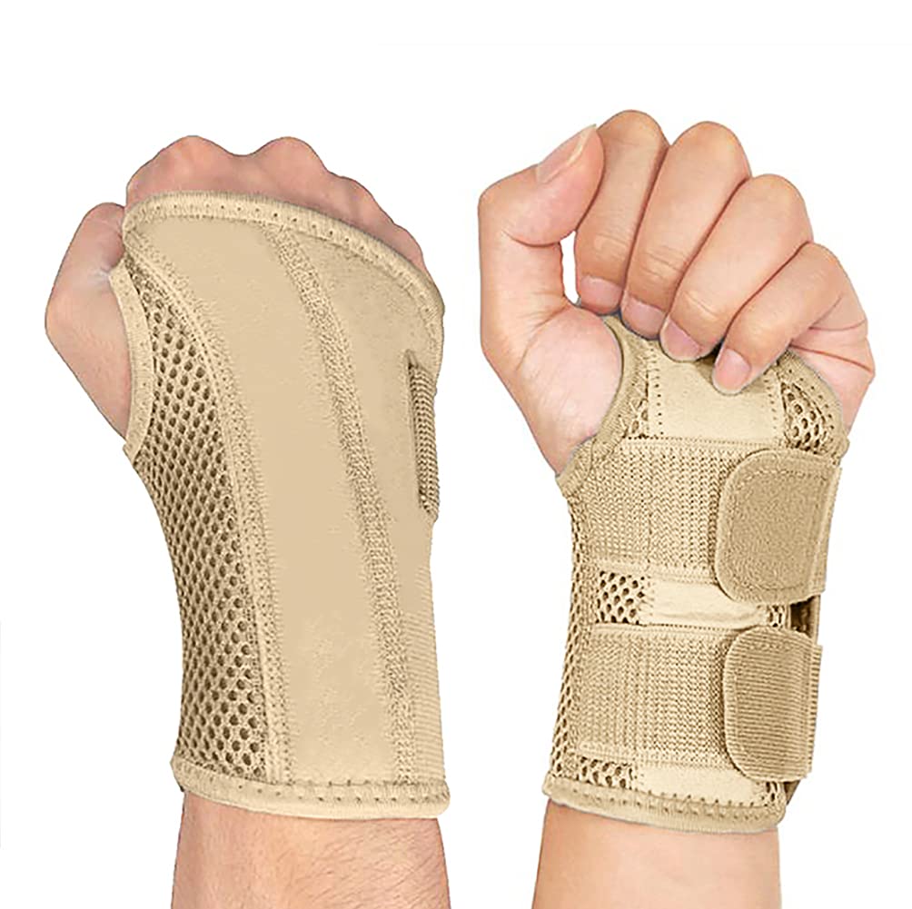 NuCamper Wrist Brace Carpal Tunnel Right Left Hand for Men Women, Night Wrist Sleep Supports Splints Arm Stabilizer with Compression Sleeve Adjustable Straps,for Tendonitis Arthritis Pain Relief