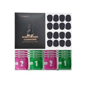 16 pieces craymin saxophone & clarinet mounthpiece cushions patches pads 0.8mm black no rediduces left