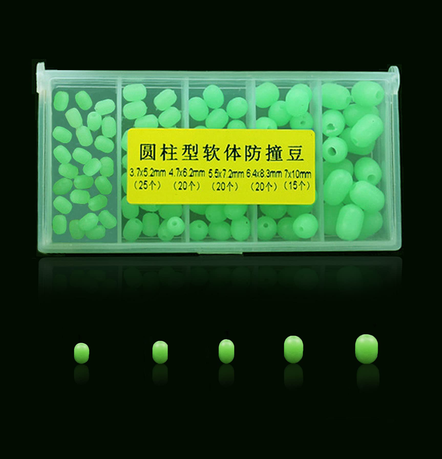 BLUERICE 100pcs Luminous Fishing Beads, Soft Plastic Fishing Bait Eggs Fishing Tackle Tools Fishing Luminous Balls for Saltwater Freshwater