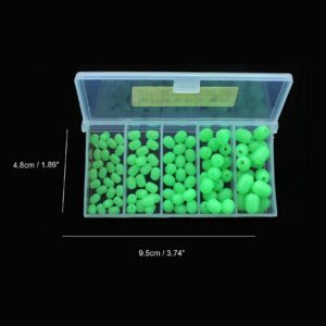 BLUERICE 100pcs Luminous Fishing Beads, Soft Plastic Fishing Bait Eggs Fishing Tackle Tools Fishing Luminous Balls for Saltwater Freshwater