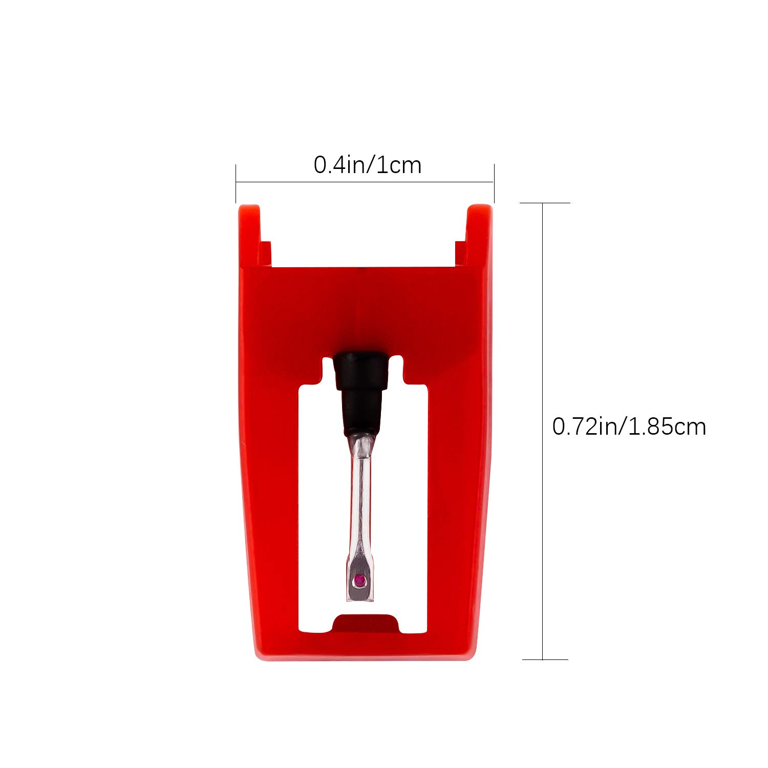 LUTER 2 Pieces Turntable Needle Turntable Needles Turntable Stylus Replacement Sapphire Diamond Turntable Vinyl Turntable for Vinyl Turntable (Red)