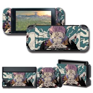 gilgames skin decals for nintendo switch, vinyl stickers cover protector wrap full set protective faceplate console dock