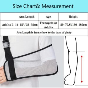 Ledhlth Mesh Arm Sling White for Shower Shoulder Immobilizer Brace Support for Broken Shoulder Elbow Arm Wrist Injury Men Women Teenagers Adults left right