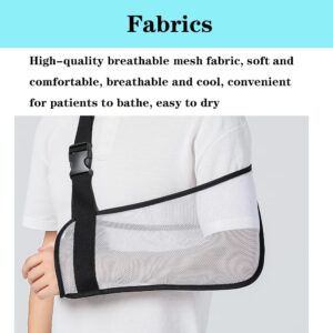 Ledhlth Mesh Arm Sling White for Shower Shoulder Immobilizer Brace Support for Broken Shoulder Elbow Arm Wrist Injury Men Women Teenagers Adults left right