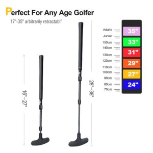 ToVii Golf Putter Nitrile Rubber Top for Left & Right Handed, Adjustable & Sturdy Aluminum Alloy Shaft for All Golfers, Golf Training Equipment for Putting Green/Outdoor Games/Yard Games - Black