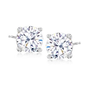 ross-simons 4.00 ct. t.w. cz stud earrings in sterling silver