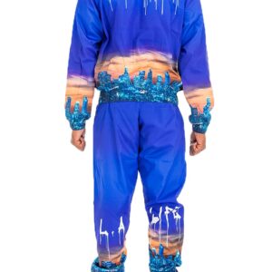 WEIV GEAR Men’s Tracksuit Set – 2 Piece Outfit Graphic Full Zip Up Jacket and Drawstring Waistband Sweatpants Joggers Active FJ708 BLUE L