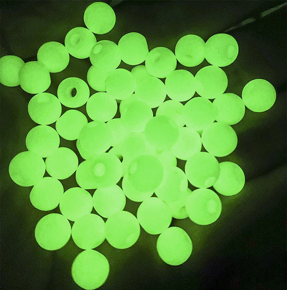 BLUERICE 100pcs Luminous Fishing Beads, Soft Plastic Fishing Bait Eggs Fishing Tackle Tools Fishing Luminous Balls for Saltwater Freshwater