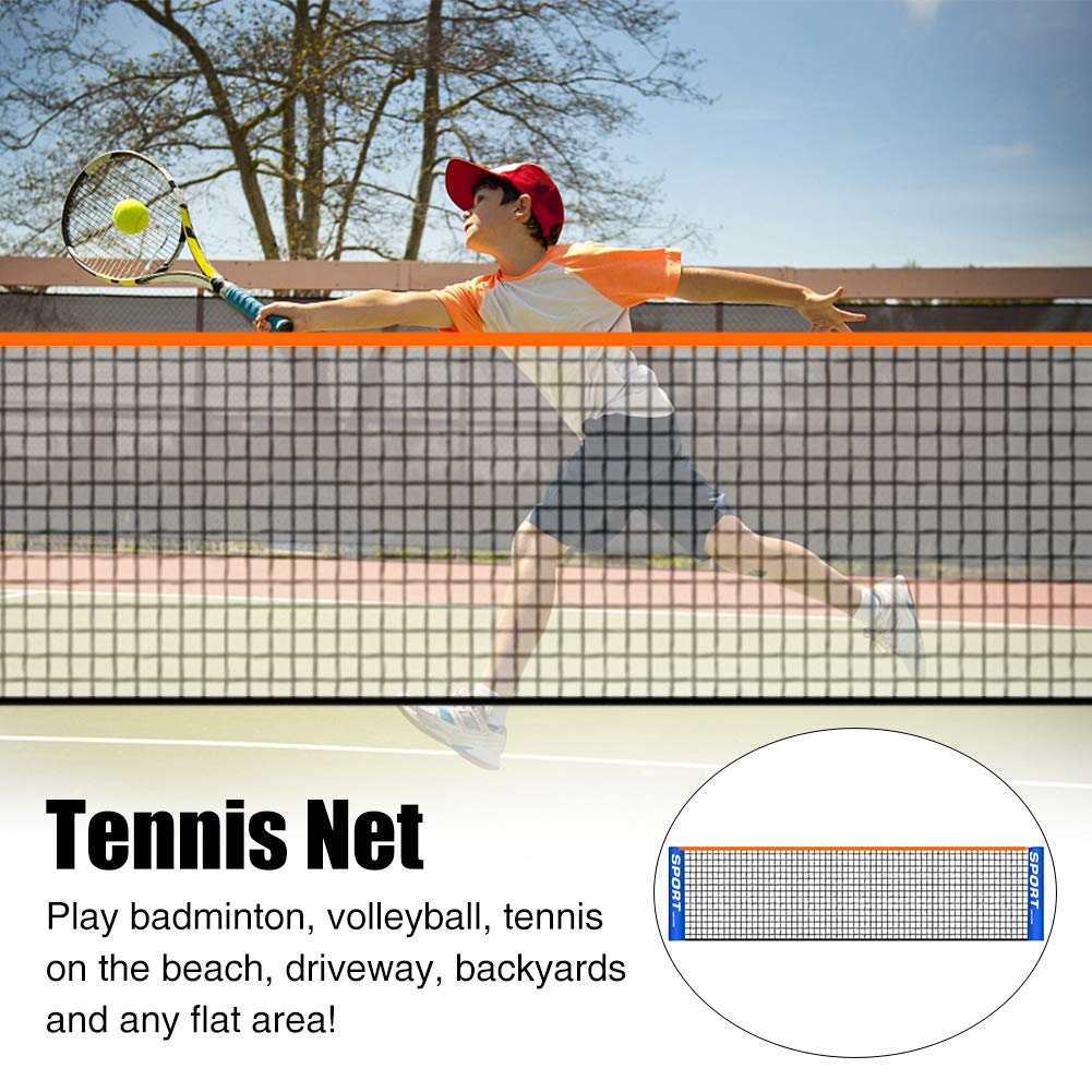 Portable Badminton Net for Tennis, Soccer Tennis, Pickleball, Kids Volleyball - Easy Setup Polyester Sports Net(Size:5.1m, Only Tennis Net,No Include Pole)