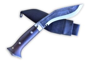 gk&co. kukri house genuine kukri/khukuri- 5" black (rust free) blade panawal khukuri- handmade factory in nepal.