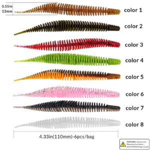 THKFISH Swimbaits for Bass Fishing,Soft Plastic Fishing Lures Bellows Shad Bellows Gill Soft Bait for Bass Fishing Worms for Bass Trout Walleye 3.15'' *6pcs 3.94'' *5pcs