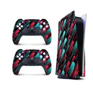 ps5 sticktok skin for playstation 5 console and 2 controllers, milky way skin vinyl 3m decal stickers full wrap cover (disk edition)