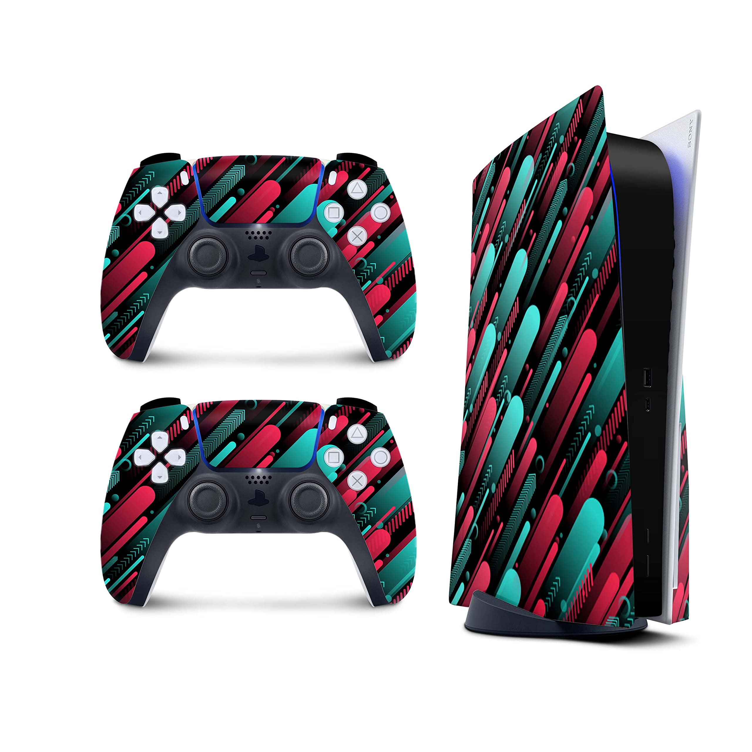 PS5 STICKTOK Skin for PlayStation 5 Console and 2 Controllers, MILKY WAY skin Vinyl 3M Decal Stickers Full wrap Cover (Disk Edition)