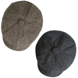 2 pack newsboy hats for men classic 8 panel wool blend ivy hat