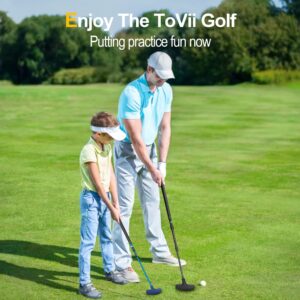 ToVii Golf Putter Nitrile Rubber Top for Left & Right Handed, Adjustable & Sturdy Aluminum Alloy Shaft for All Golfers, Golf Training Equipment for Putting Green/Outdoor Games/Yard Games - Black