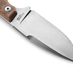 LionSTEEL H2 Karambit Style Fixed Blade EDC Hunting Hiking and Outdoor Knife, G10 and Micarta Handles, M390 Super Steel, Leather Sheath Included, Natural Micarta