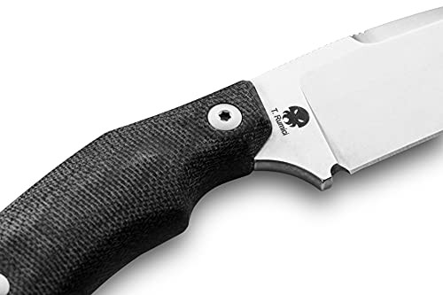 LionSTEEL H2 Karambit Style Fixed Blade EDC Hunting Hiking and Outdoor Knife, G10 and Micarta Handles, M390 Super Steel, Leather Sheath Included, Black G10