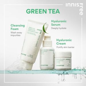 innisfree Green Tea Seed Hyaluronic Serum with Panthenol and Niacinamide, Korean Face Serum for Hydration and Glow (Packaging May Vary)