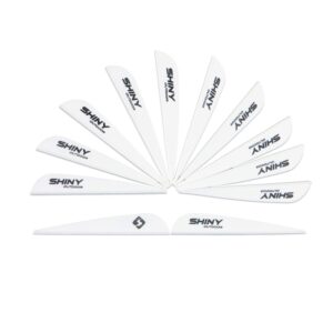 tiger archery 3inch arrow vanes plastic tpu feather fletches for diy archery hunting targeting arrows(50 pk) (white)