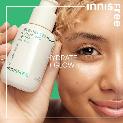 innisfree Green Tea Seed Hyaluronic Serum with Panthenol and Niacinamide, Korean Face Serum for Hydration and Glow (Packaging May Vary)