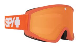 spy optic crusher elite snow goggle, winter sports protective goggles, color and contrast enhancing lenses, spy orange - ll persimmon lenses