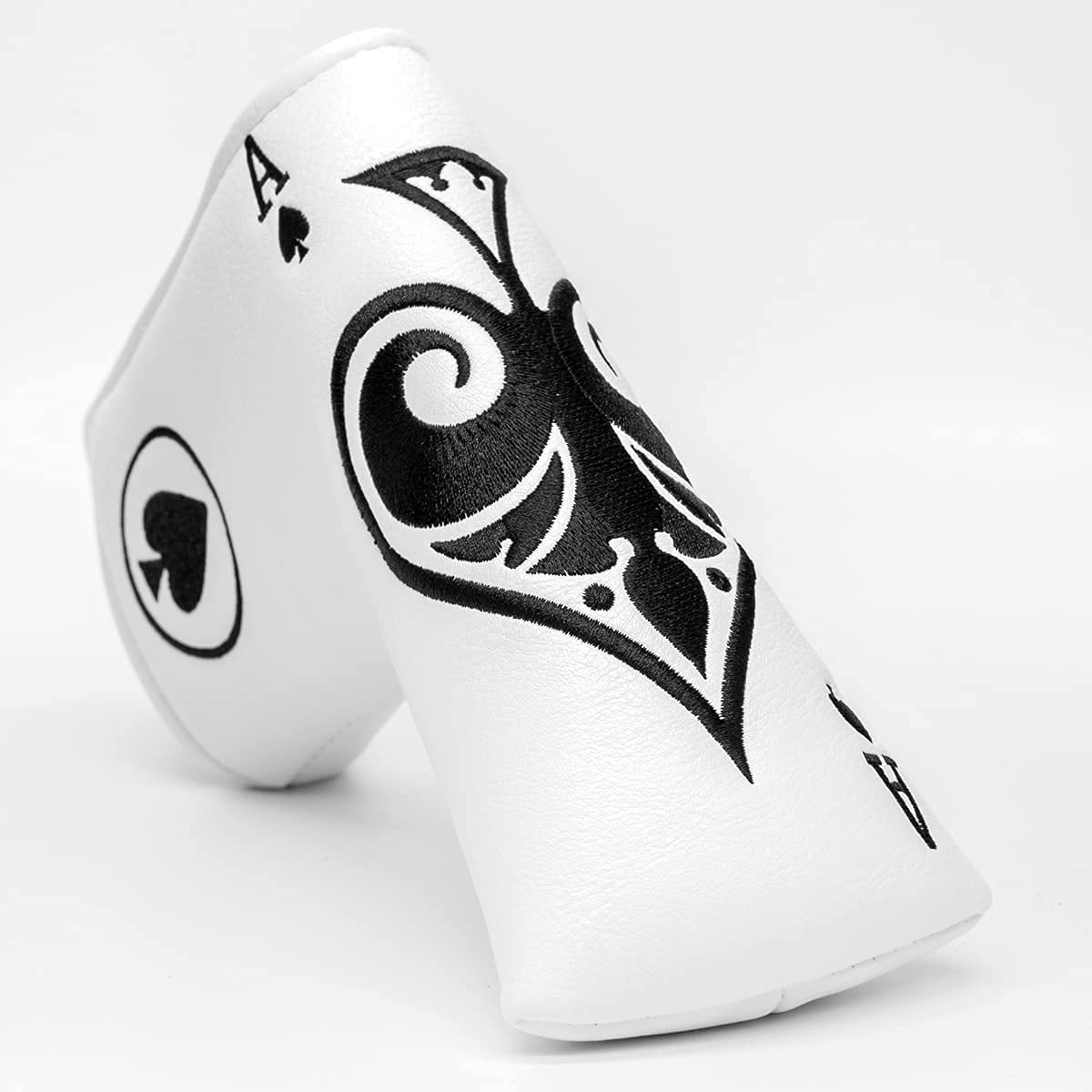 Poker Ace Blade Putter Cover Magnetic Putter Headcover Head Cover for Blade Putters - Golf Putter Cover White for Men fits Scotty Cameron Ping Putters