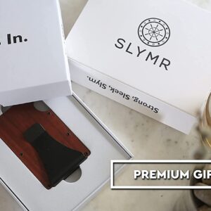 Slymr – Sloan - Minimalist Slim Wallet for Men – RFID Blocking – Metal Wallet With Money Clip – Carbon Fiber Front Pocket Wallet