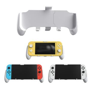 switch grip, ergonomic switch oled grip with stand and game slots, comfortable and sturdy handheld grip compatible with switch and switch oled - black