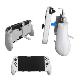 Switch Grip, Ergonomic Switch OLED Grip with Stand and Game Slots, Comfortable and Sturdy Handheld Grip Compatible with Switch and Switch OLED - Black