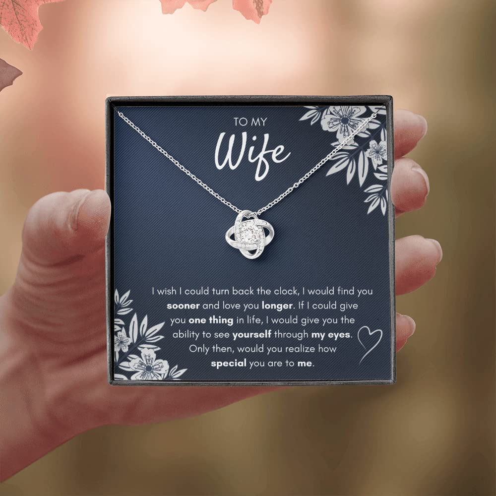 Gifts For Wife Birthday Gifts From Husband Necklace Valentines Day Find You Sooner Jewelry Box Pendant Personalized Custom Made Romantic Gift For My Best Wife Ever (Standard Box, Sooner Gift Set)