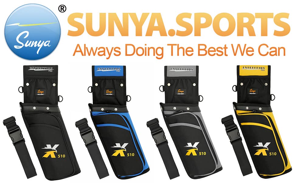 SUNYA Arrow Quiver, Hip Quiver for Compound Bow and Recurve Bow. Bow Quiver for Arrows. Field Archery Quiver - 3 Arrow Holder Slot