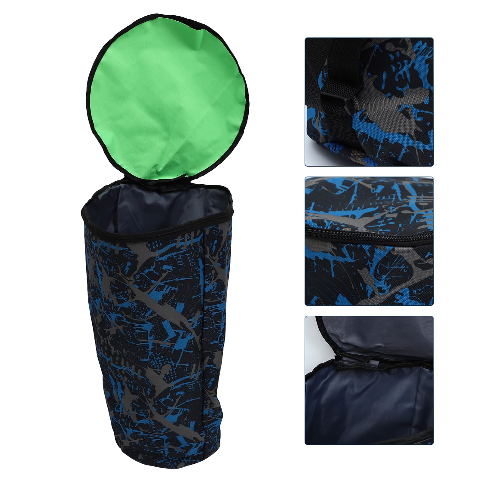 1pc African Drum Gig Bag Djembe Carrying Case Oxford Cloth Waterproof African Drum Shoulder Backpack Camouflage Blue