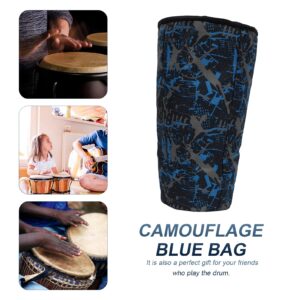 1pc African Drum Gig Bag Djembe Carrying Case Oxford Cloth Waterproof African Drum Shoulder Backpack Camouflage Blue