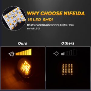 nifeida Cab Roof Marker Lights, Smoke Len 16LED Amber Clearance Light Fit for Ford F150 F250 F350 F450 F550 F650 F750 E150 E250 E350 E450 1999-2016 Super Duty Pickup Truck