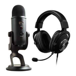 logitech g pro x gaming headset (2nd generation) with blue yeti usb mic for recording & streaming on pc and mac