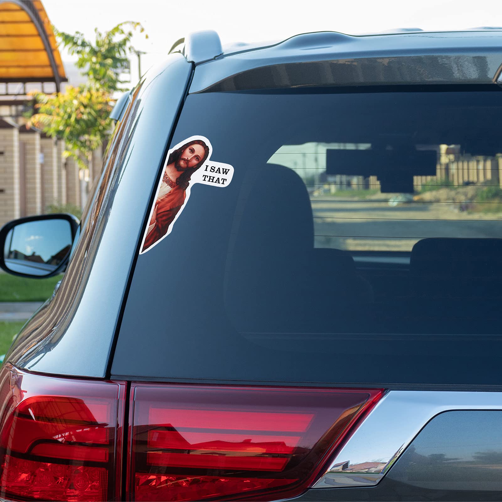 6 Pieces Jesus I Saw That Sticker Vinyl Stickers for Car Vehicle Truck Window Laptop Skateboard Water Bottle Guitar, 6 Inch (Regular Color,)