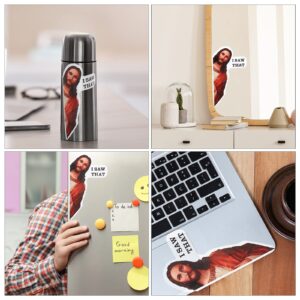 6 Pieces Jesus I Saw That Sticker Vinyl Stickers for Car Vehicle Truck Window Laptop Skateboard Water Bottle Guitar, 6 Inch (Regular Color,)