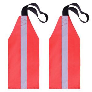 emsiok 2 pcs safety travel flag for kayak canoe safety flag kayak trailer flag kayak travel flag kayak accessories safety flag reflective kayak warning flag red safety flag for kayak sup towing