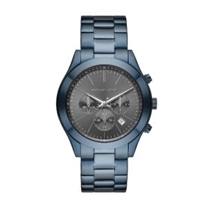 michael kors slim runway chronograph steel blue stainless steel men's watch (model: mk8918)