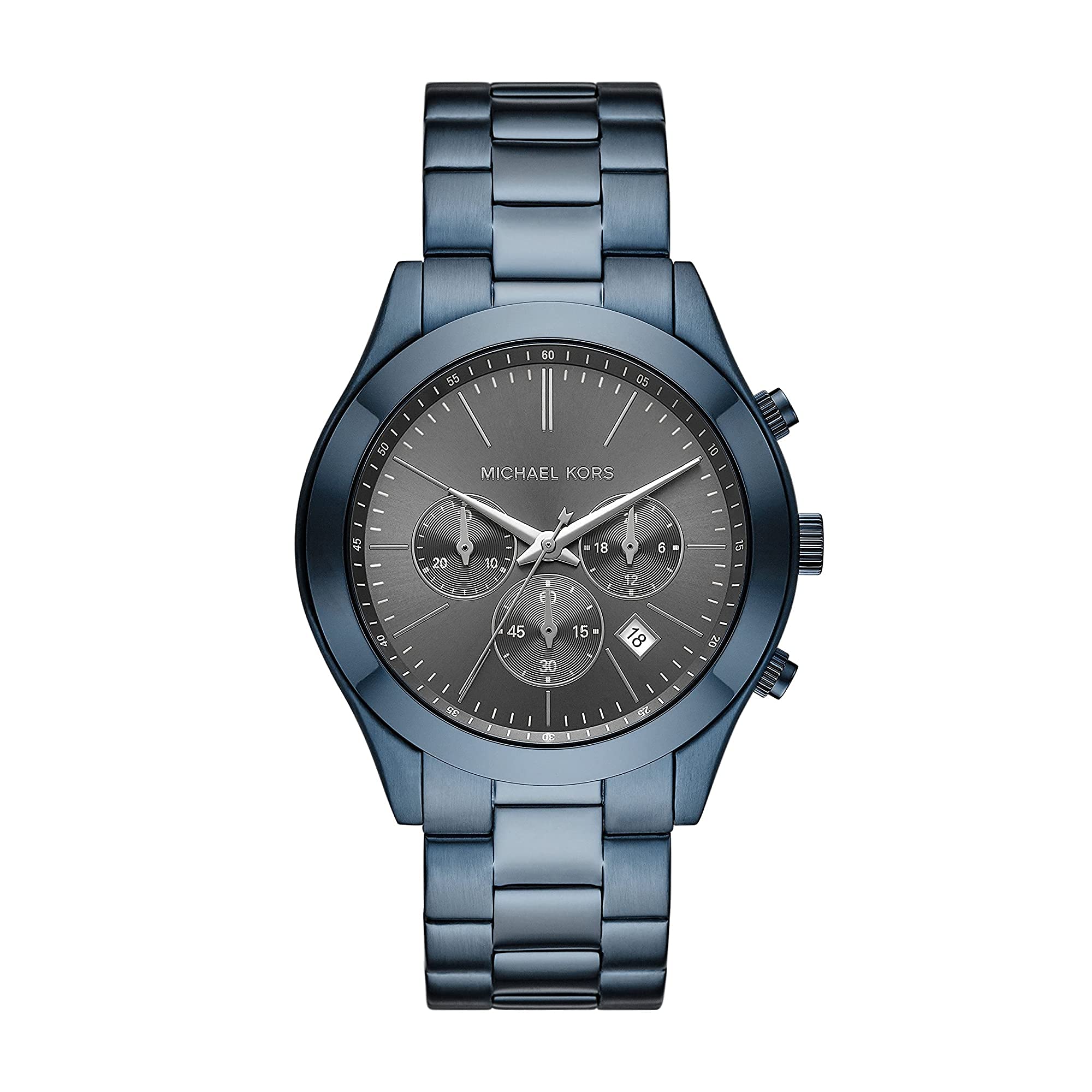 Michael Kors Slim Runway Chronograph Steel Blue Stainless Steel Men's Watch (Model: MK8918)