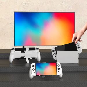 Switch Grip, Ergonomic Switch OLED Grip with Stand and Game Slots, Comfortable and Sturdy Handheld Grip Compatible with Switch and Switch OLED - Black