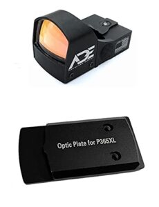 ade advanced optics crusader rd3-009 red dot reflex sight + optic mounting plate for sig sauer p365xl/p365x handgun