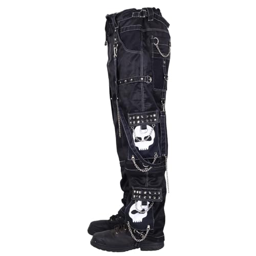 Prime Quality Gothic Bondage Black Big Skull Men Pant Alternative Punk Rock Emo Trouser Pant Shorts/USA (42)