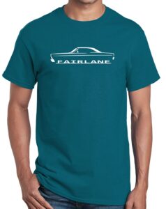 1966 1967 ford fairlane hardtop classic outline design print tshirt medium teal