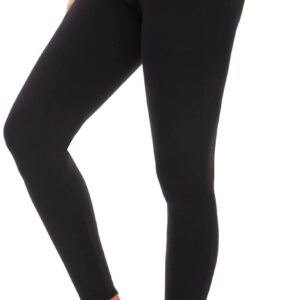 Aoliks Leggings with Pockets for Women - High Waist Tummy Control Yoga Pants Running Gym Workout Dance Pants Black